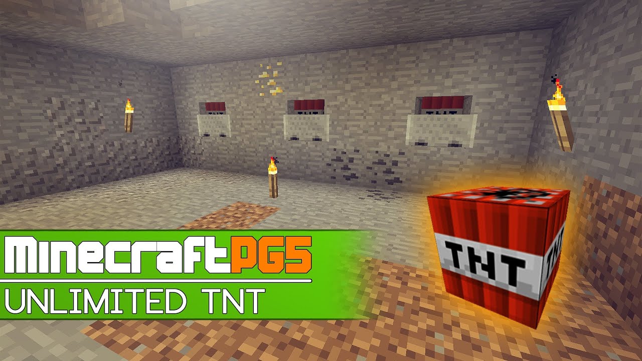 TNT Mining with Infinite TNT - Trick/Bug - Minecraft - YouTube