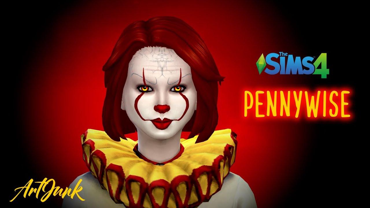 "IT" Facepaint (Pennywise) Sims 4 CC - YouTube