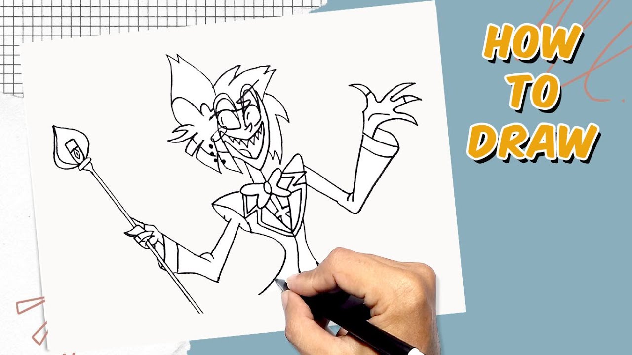 How to Draw Alastor hazbin hotel - YouTube