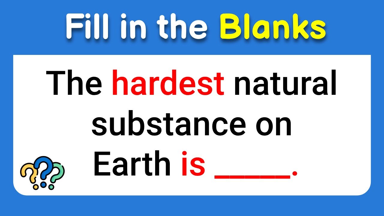 🧠 Can You Fill in the Blanks from Easy to Legend? | Only 1% Get All ...