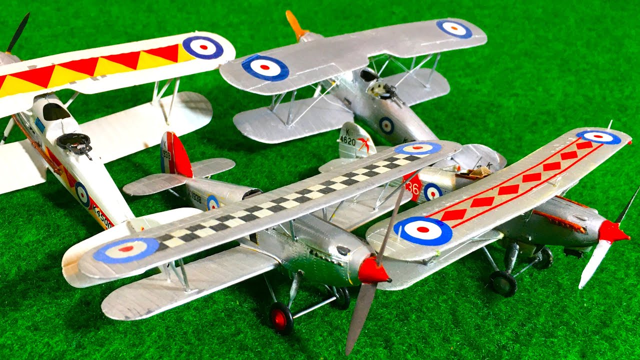 Golden Age British Hawker Biplane Fighters Model Collection V12 Sound ...