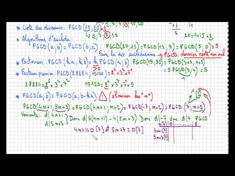 PGCD • ce qu'il faut savoir pour réussir les exercices • Spé maths terminale S Arithmétique
