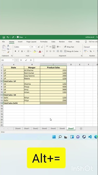 Subtotal function in ms excel | Advance Excel Tricks in 2022 | Total Sales Formula in ms excel ...