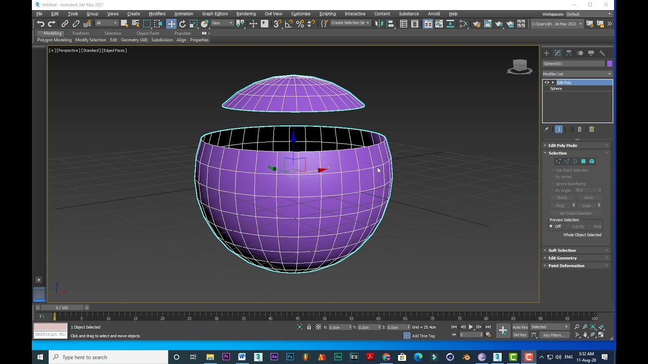 របៀបប្រើ Selection Edit Poly ក្នុង 3DS MAX - YouTube