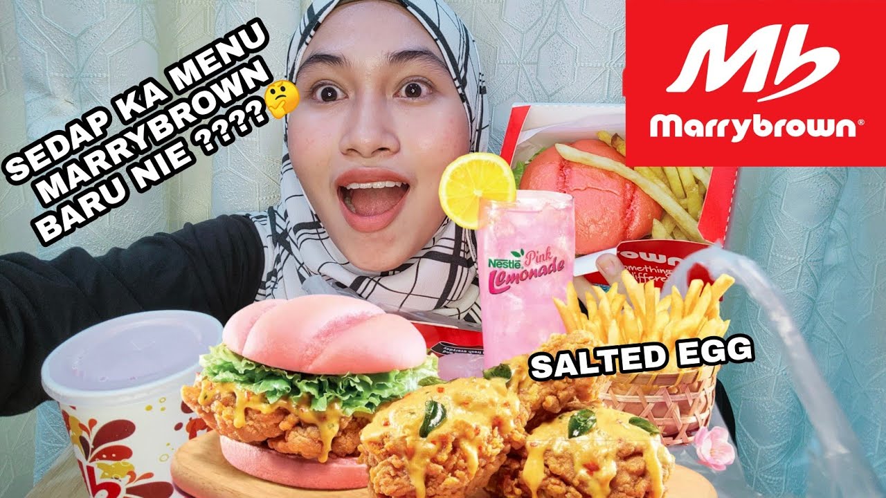 Review Marrybrown Salted Egg (New) Burger Pink Viralllll !!!! |MALAYSIA ...