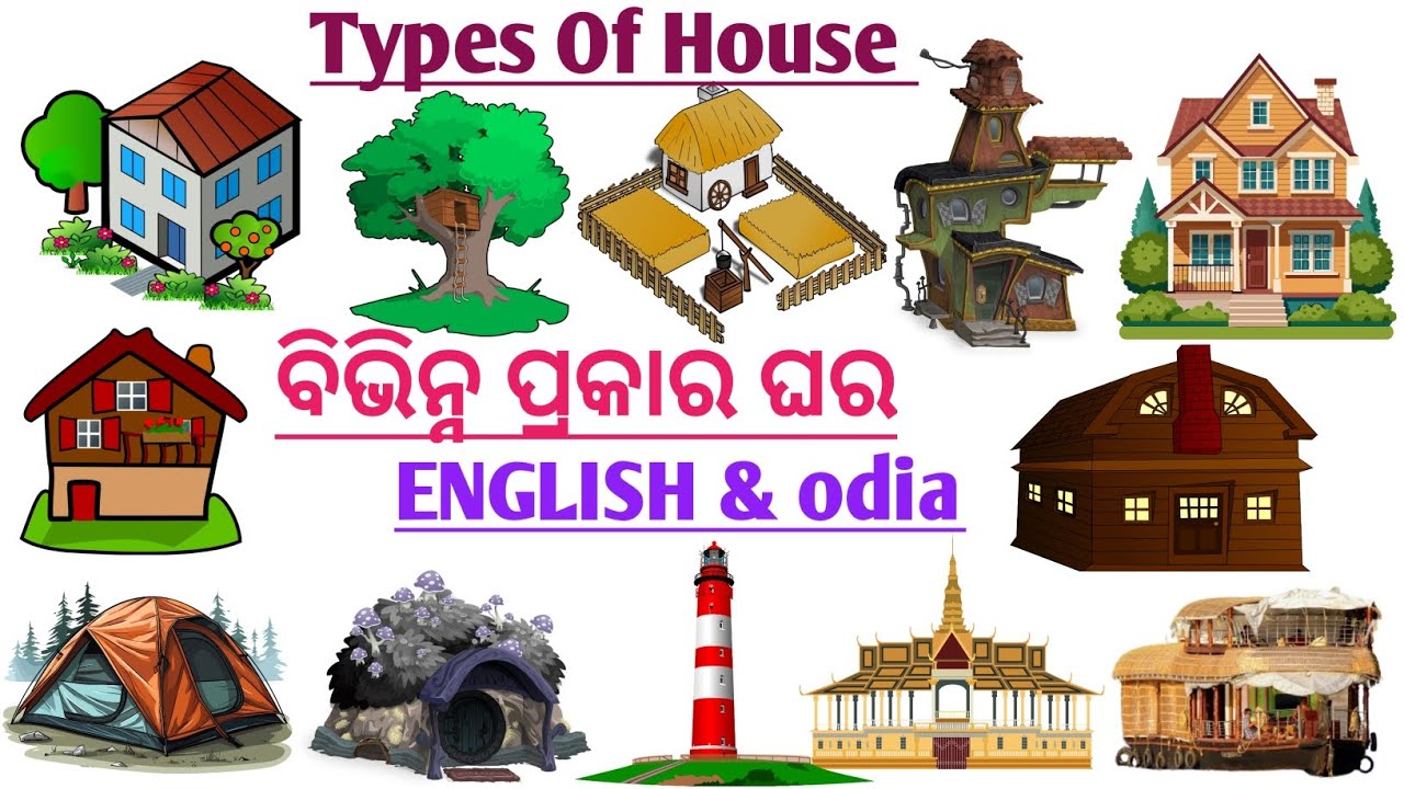 Types of house in Odia & English/House Name odia to English/Different ...