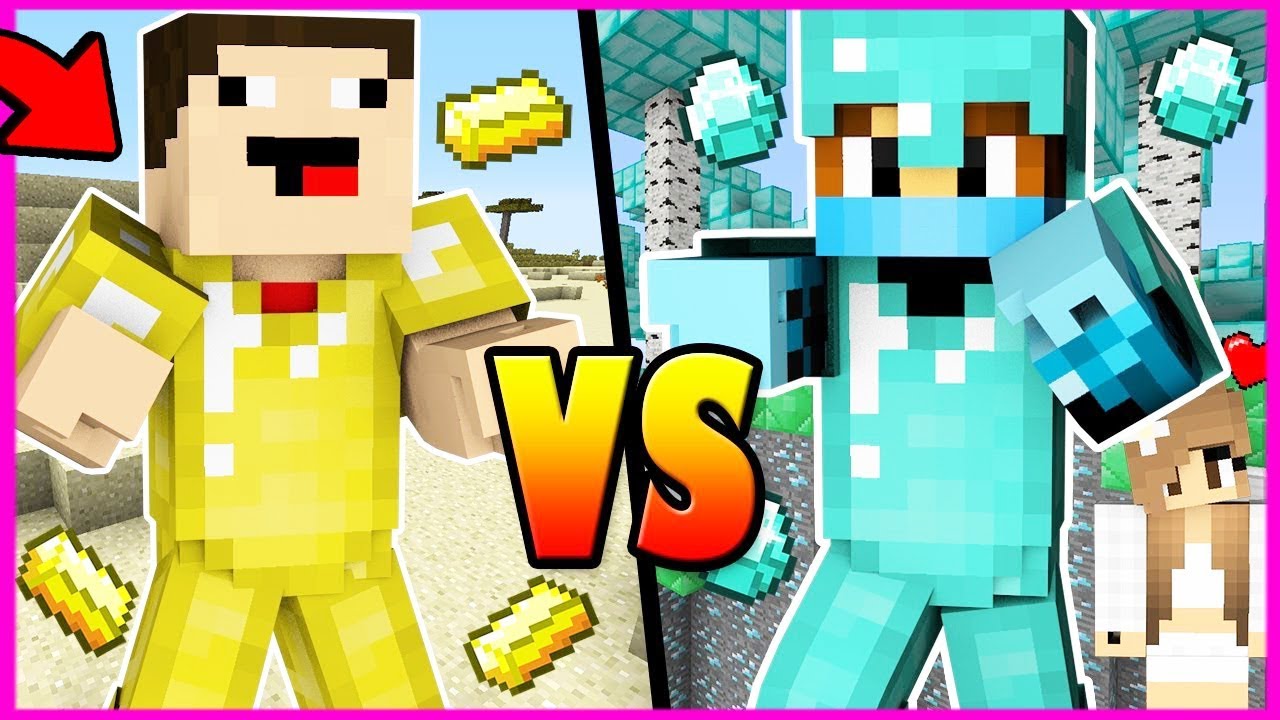2 NOOB !! - GOLD VS DİAMOND (Minecraft Parkur) - YouTube