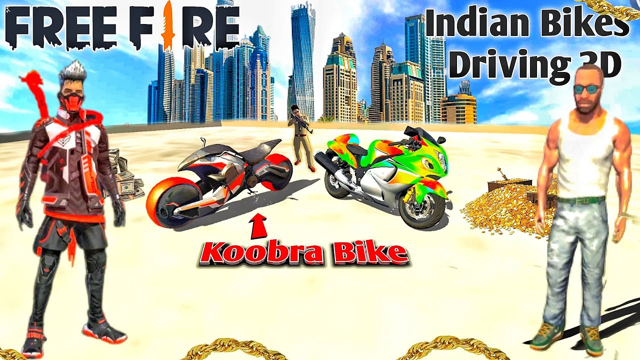 Free Fire😱 Koobra Bike🏍 In Indian Bikes°Driving 3D Full Funny🤣 Story ...