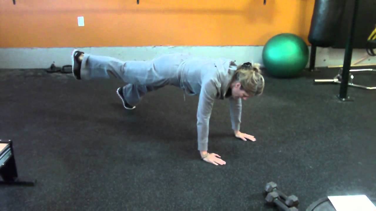 Plank Leg lifts with Knee bend - YouTube
