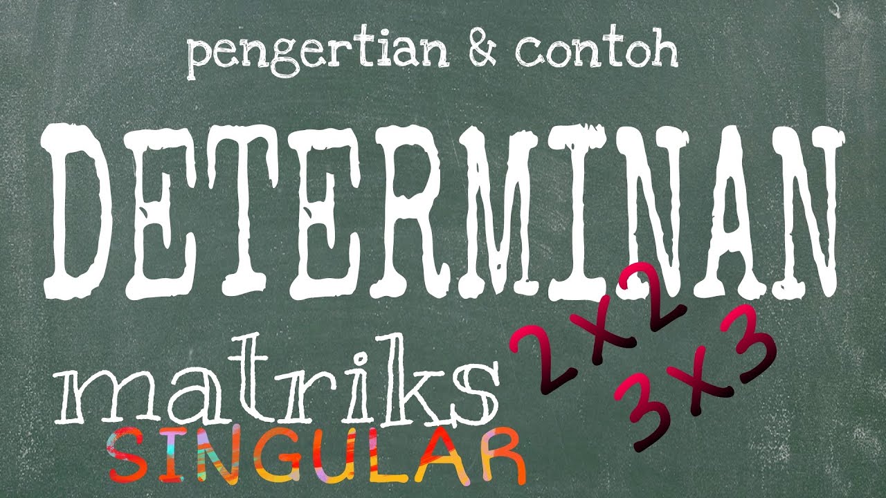 Determinan 2x2 dan 3x3 lengkap dengan Pengertian dan Matriks Singular ...