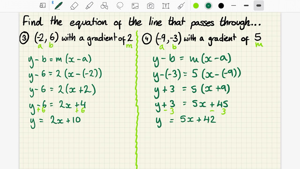 N5 Equation of a Line: When given a gradient - YouTube
