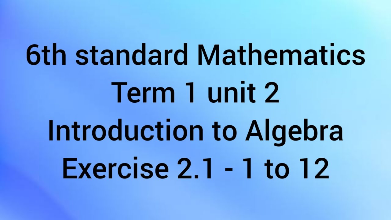 || 6th standard|| || Mathematics || ||Unit 2|| || Introduction to ...