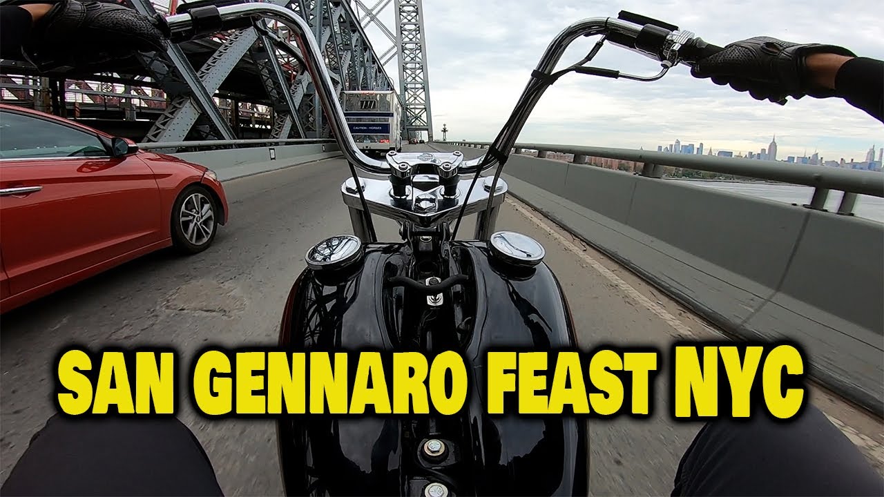 Chopper ride to San Gennaro feast NYC - YouTube