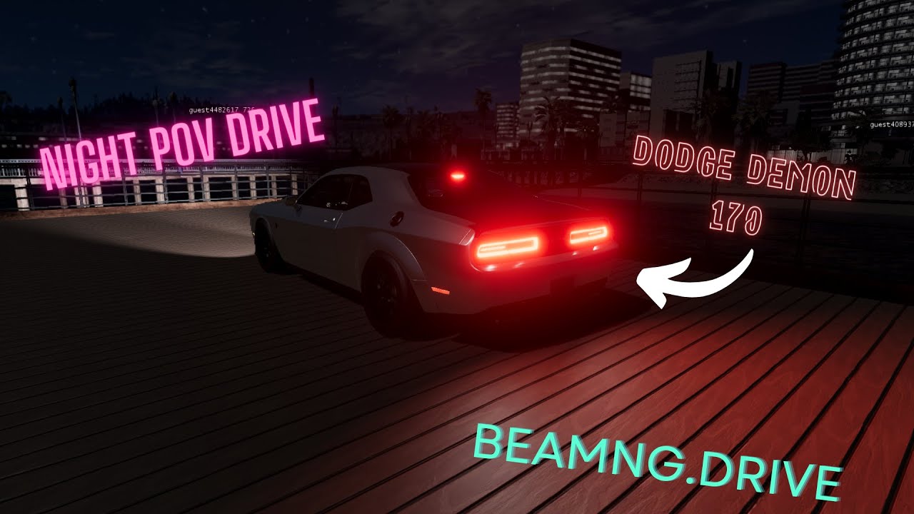Dodge Challenger Demon 170 - Night POV drive (BeamNG.Drive) # ...