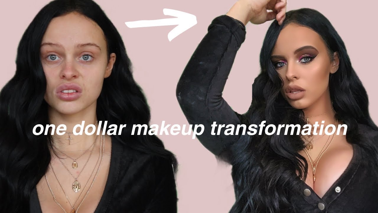 FULL FACE OF ONE DOLLAR MAKEUP | SHOP MISS A REVIEW - YouTube