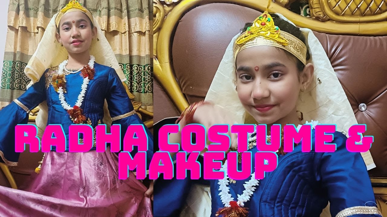 Little Radha Makeup and Costume | How to dress up kid as little Radha ...