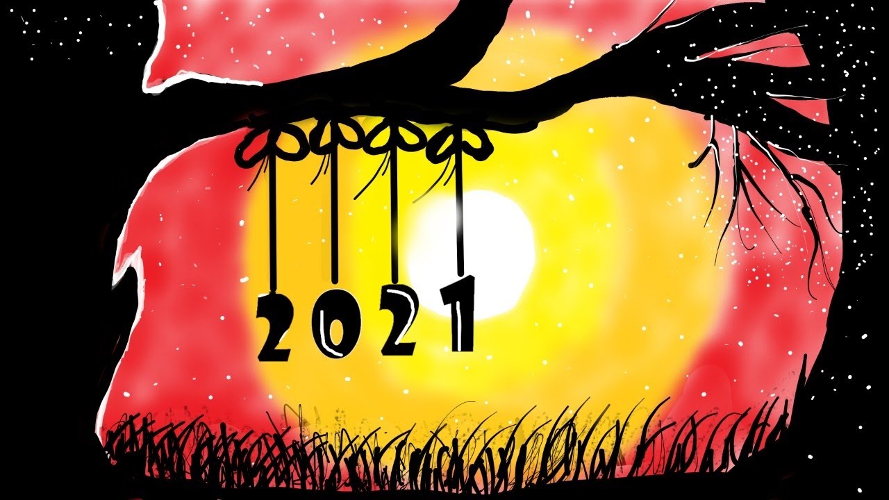 New Year Drawing Very Easy | Happy New Year 2021 Drawing | New Year ...