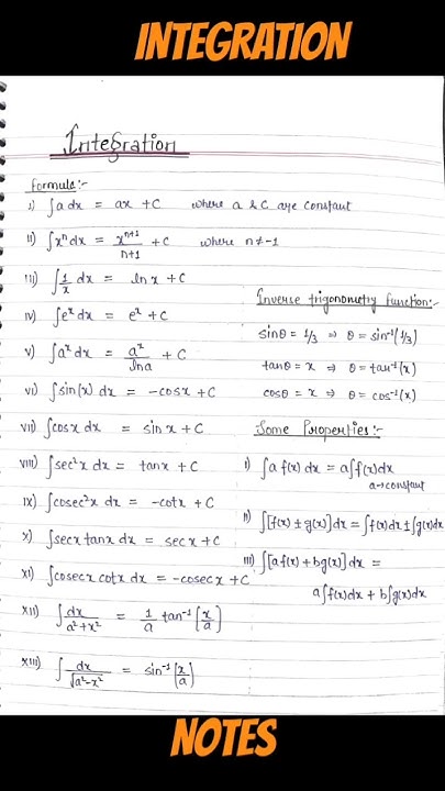 INTEGRATION| BASIC MATHEMATICS | PHYSICS | CLASS 11 | NEET | JEE | NCERT | CBSE. - YouTube