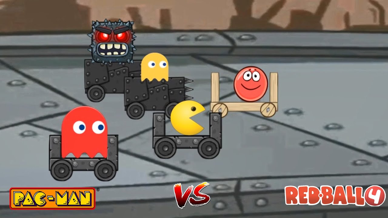 [ PACMAN ] + [ RED BALL 4 ] = RACING AND BIG WAR FIGHT ( ANIMATION ...