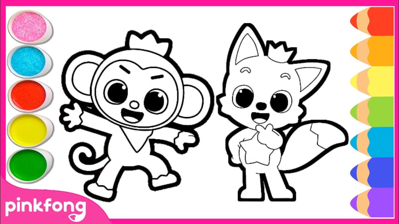 Coloring Hogi! Pinkfong & Poki | Easy For Kids Drawing, Painting and ...