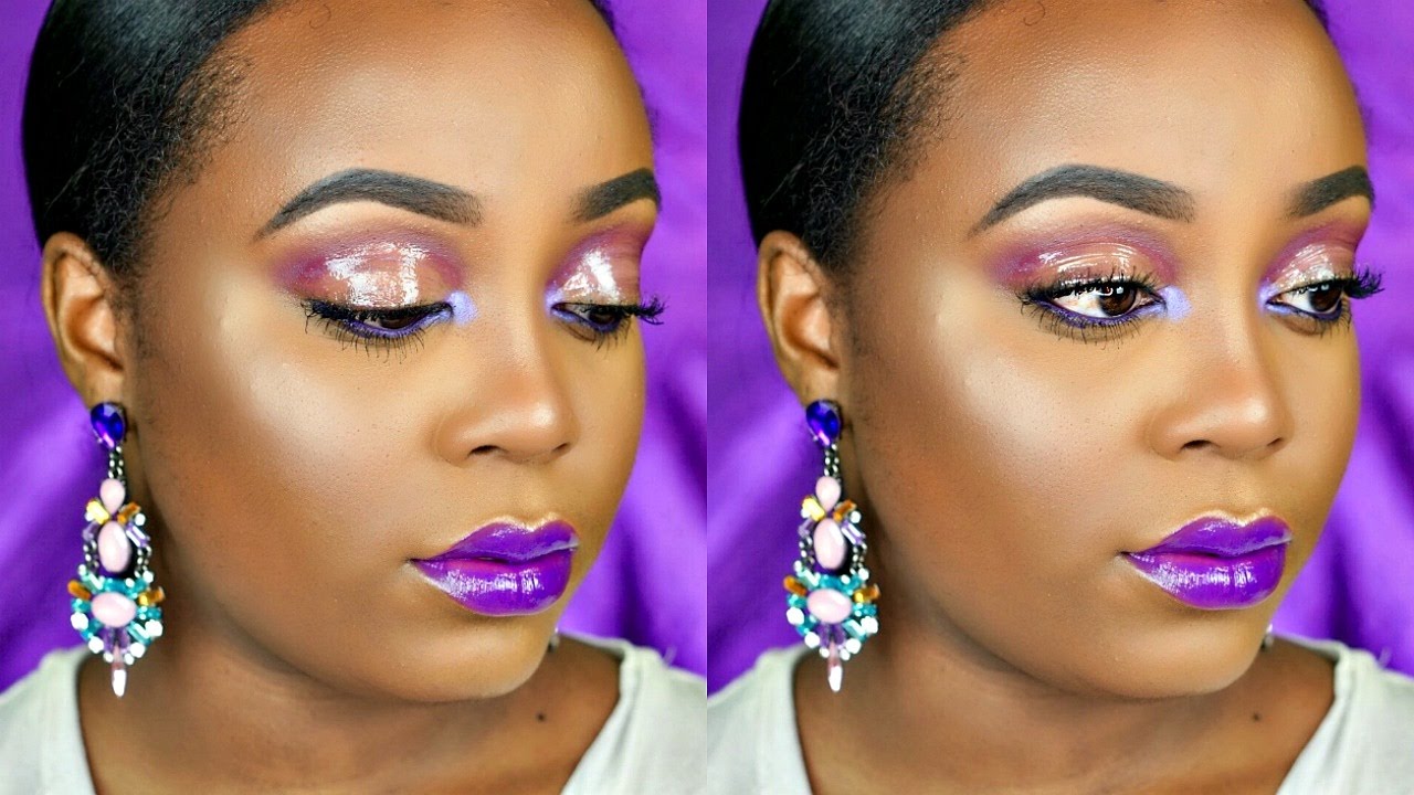 MAKEUP TUTORIAL| Editorial Glossy Lid + Lips - YouTube