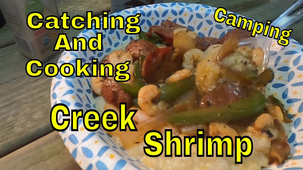 How To Catch And Cook Wild Creek Shrimp While Camping - YouTube