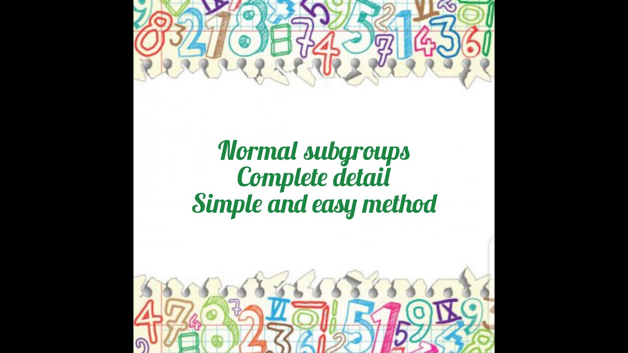 Normal subgroup || complete detail simple and easy method || - YouTube