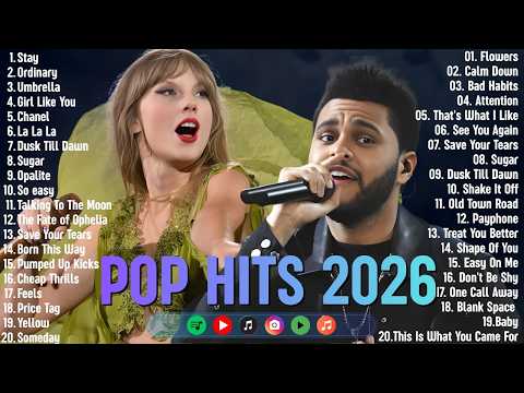 Top Spotify Hits 2026 ⭐🎧 Best Pop Songs Playlist 🔥  Taylor Swift, The Weeknd, Dua Lipa, Bruno Mars
