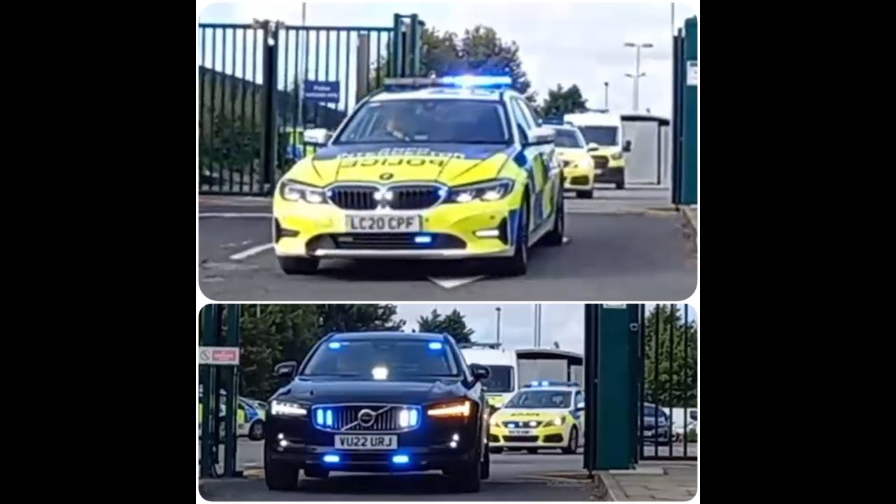 *TRIPLE CONVOY!* Two Traffic cars and a Response car responding FAST to ...