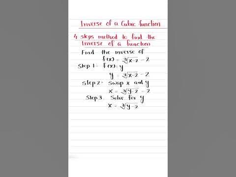 Inverse of a Cubic Function by Four Steps Method - YouTube