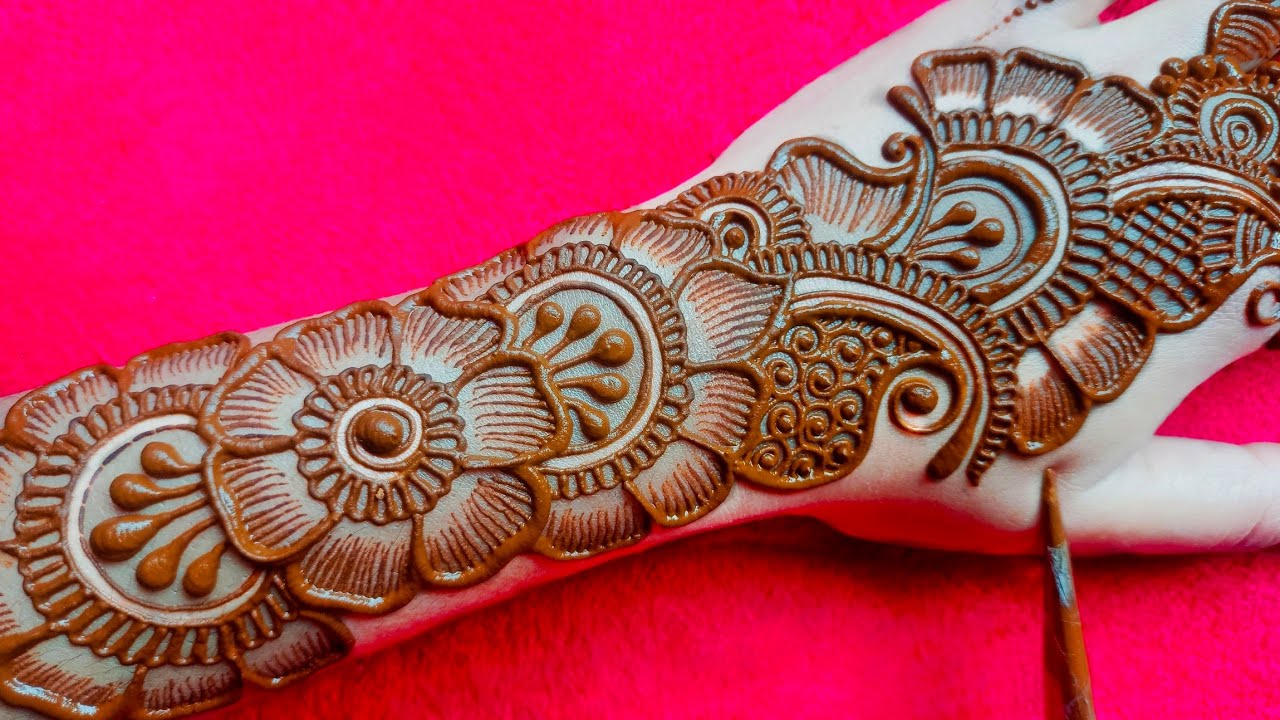 Latest simple arabic backhand mehndi design | simple mehndi design ...