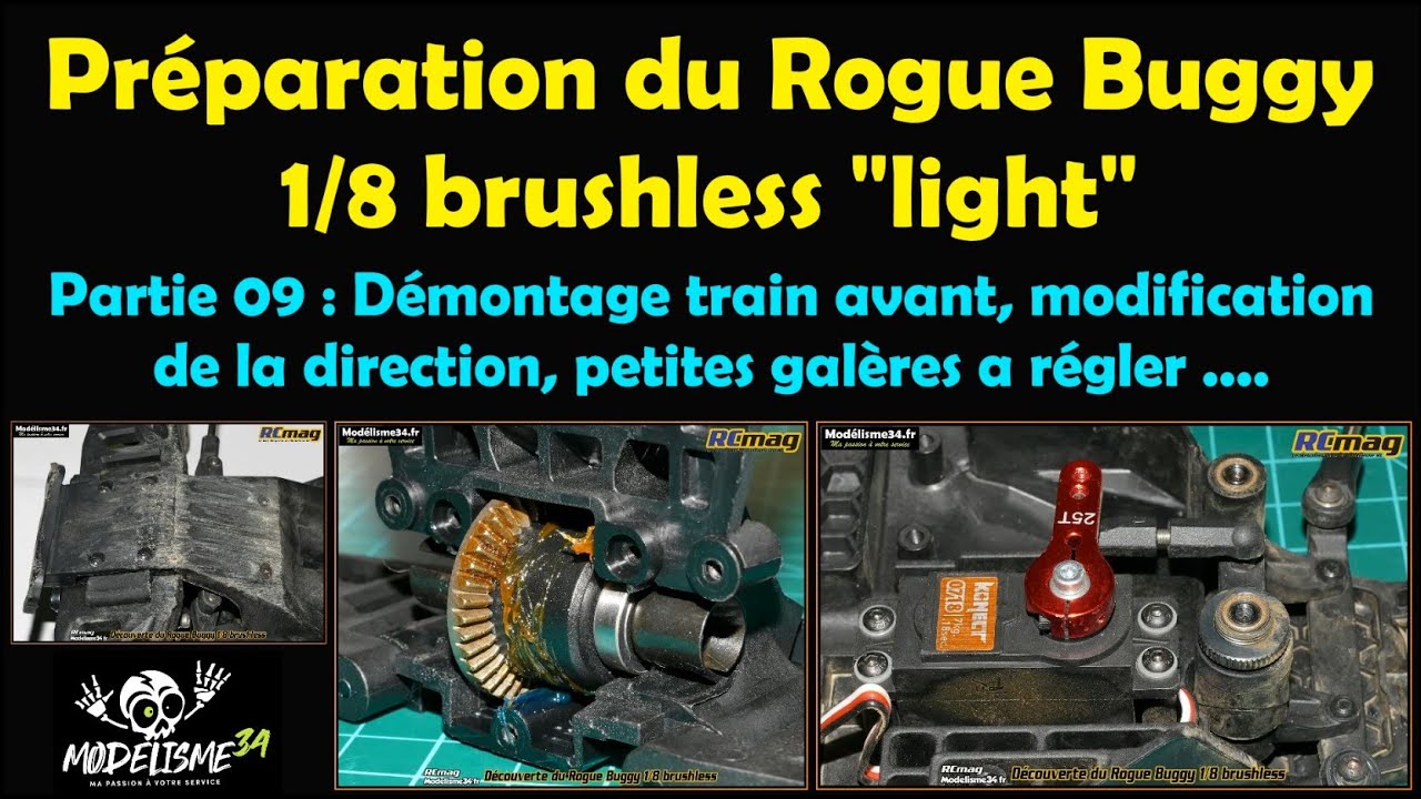 Préparation du Rogue Buggy 1/8 brushless light - Partie 09 démontage du ...