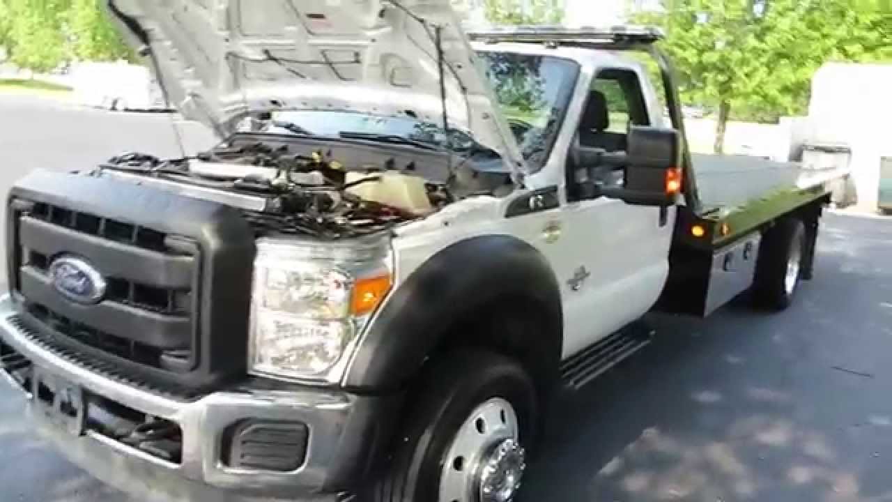 Repairable Salvage 2015 Ford F550 13k miles Rollback Flatbed - YouTube