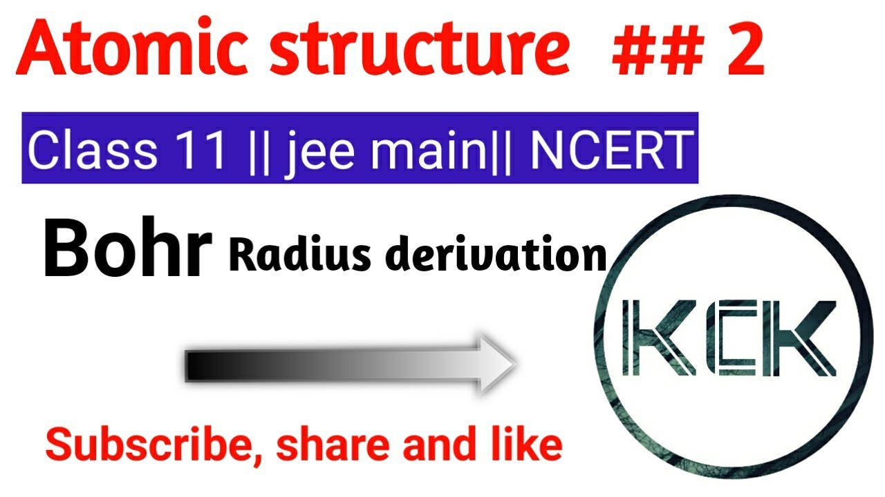 Bohr radius formula class 11|| Bohr radius of hydrogen atom|| Bohr ...