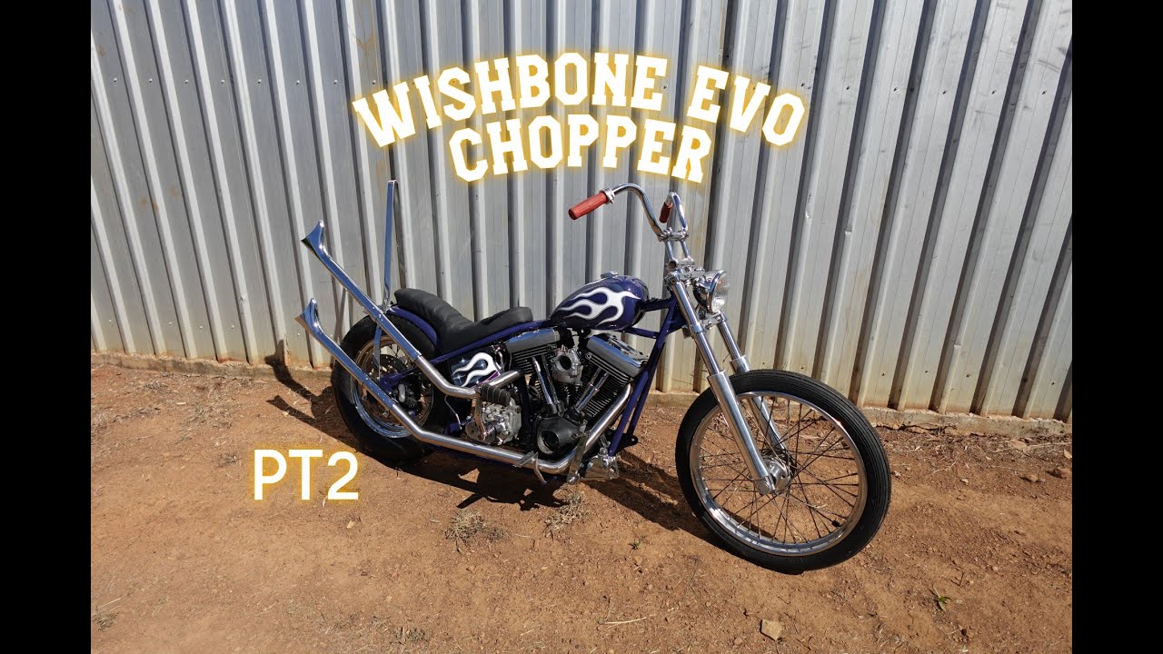 Harley Davidson Wishbone Evo Chopper Build Part 2 - YouTube