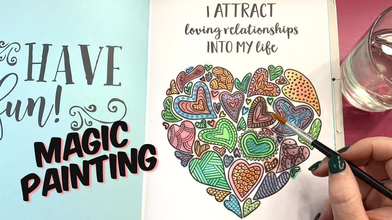 MAGIC Painting - Cute Hearts - Just Add Water - YouTube