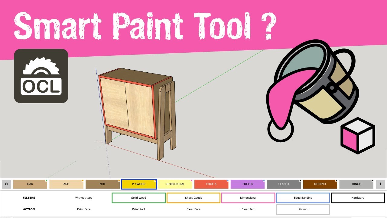 OpenCutList 4.0 Ideas : Smart Paint Tool ? - YouTube
