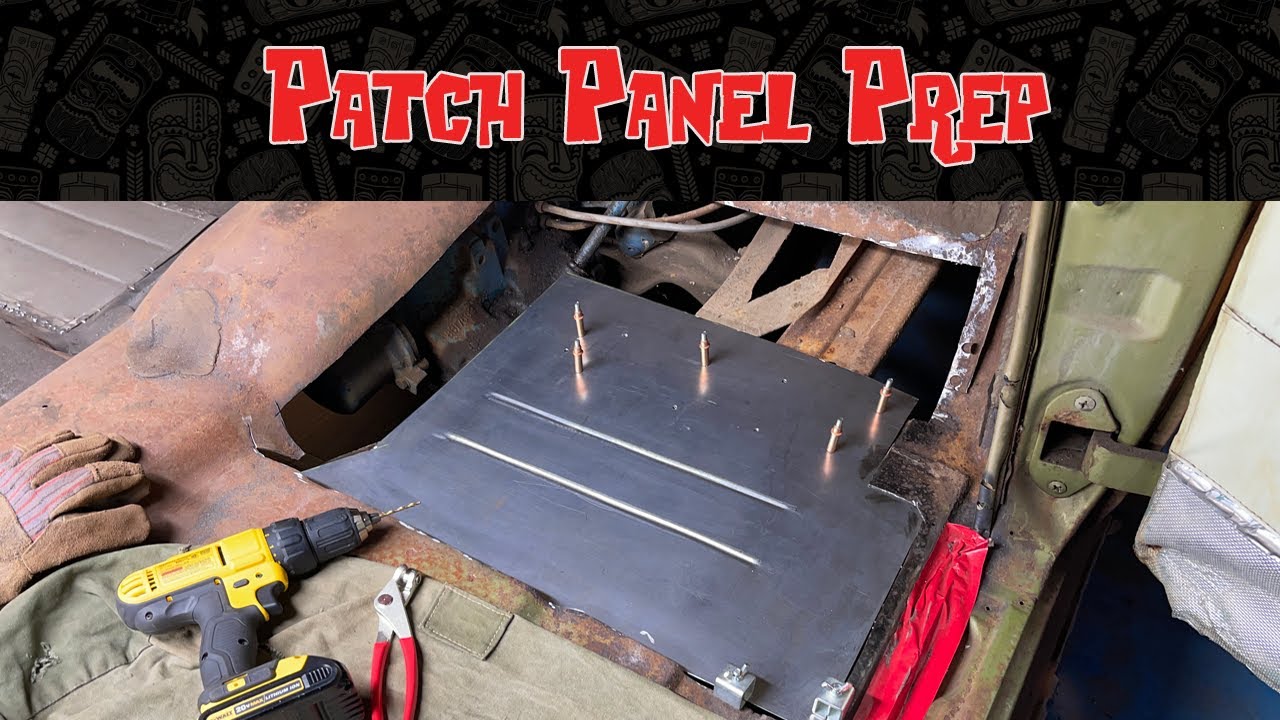 Floor pan patch panel prep (passenger side this time) - YouTube