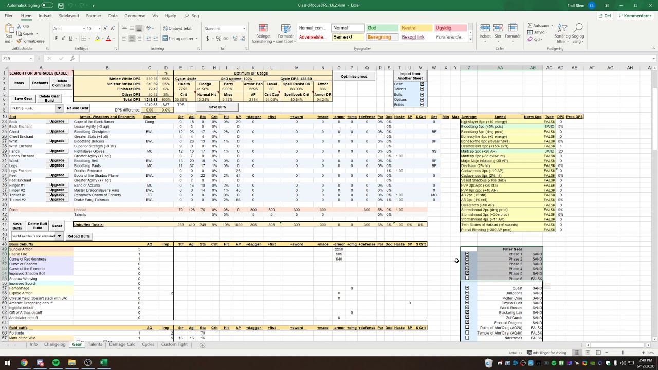 Quick Guide to using Garcia's Rogue Sim Sheet - YouTube