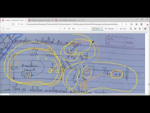 18EC43 control systems lecture 16: Electromechanical systems Transfer function of DC motor ...