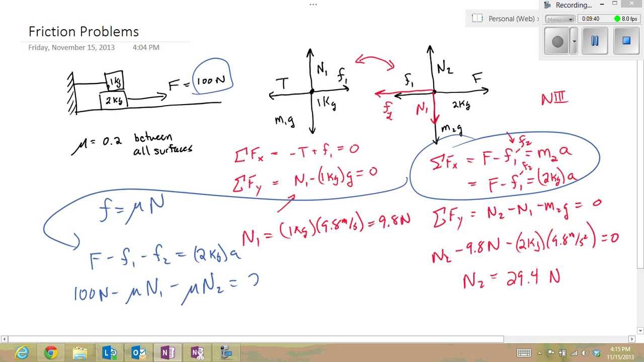 Friction Problem with Multiple Surfaces - YouTube
