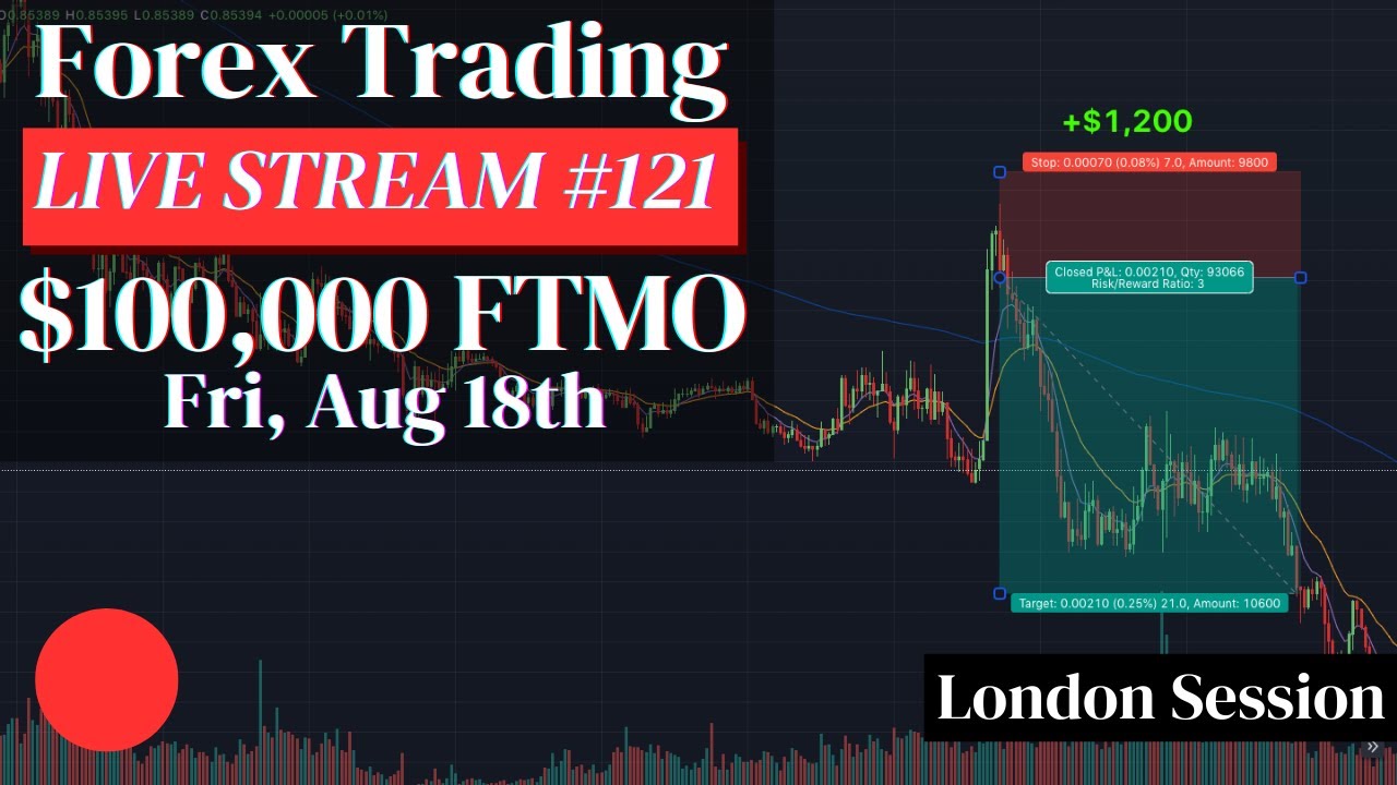 **Live Forex Trading #121** $100,000 FTMO Scalping Strategy Fri 8/18 ...
