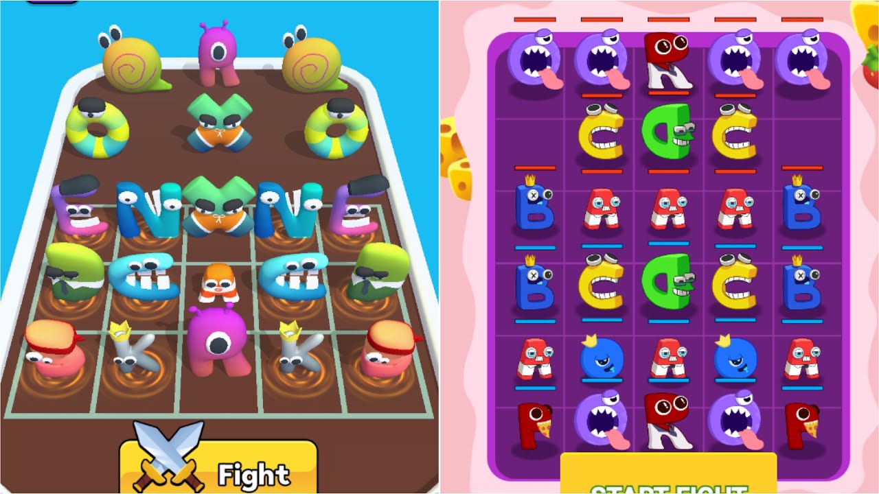 Merge Alpha & Fight Vs Merge ABC: Alphabet Lore Run Max Level Gameplay ...