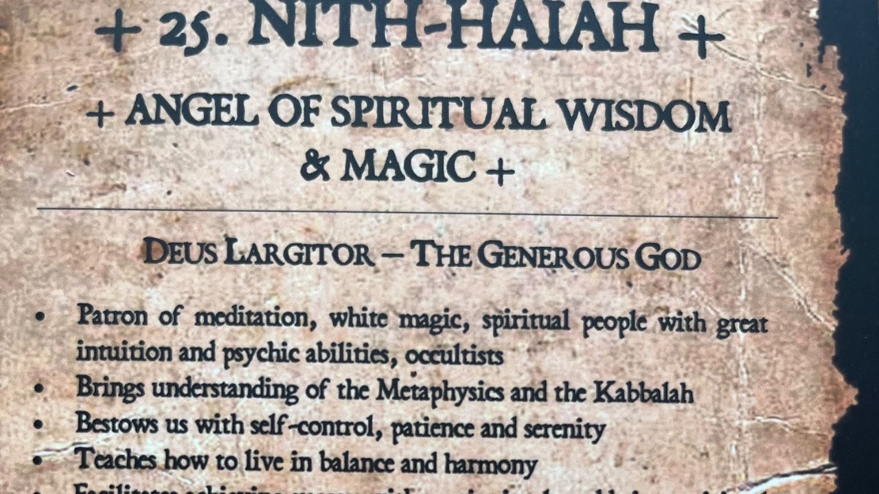 NITH-HAIAH ANGEL OF SPIRITUAL WISDOM & MAGIC + - YouTube