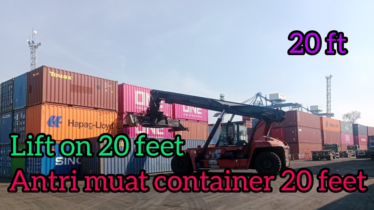 Antri muat container 20 feet - YouTube