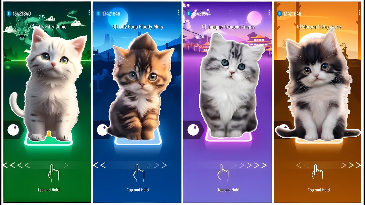 TILES HOP CUTE BONGO CATS BATTLE ️ Cupid •|• Bloody Mary •|• Enemy ...