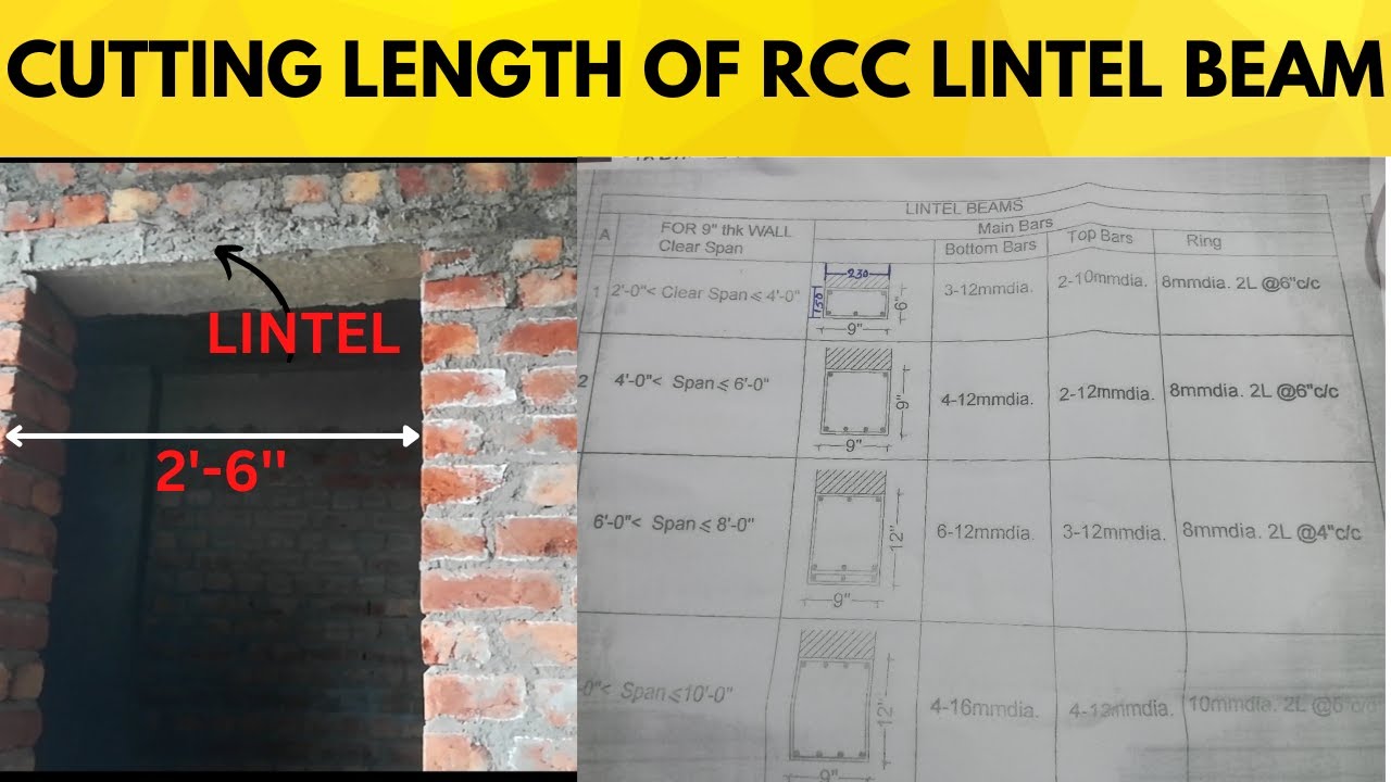 HOW TO CALCULATE #CUTTING LENGTH OF RCC #LINTEL #BEAM// #STEEL # ...