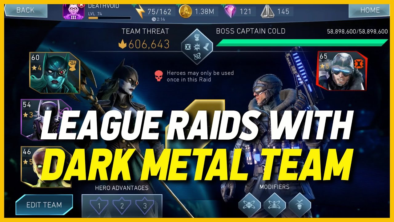 Injustice 2 Mobile | Playing with Dark Metal Team in League Raids | T7 ...