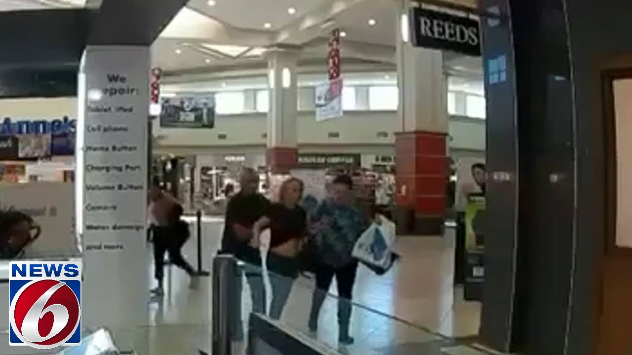 Mall surveillance video shows moments gunfire breaks out - YouTube