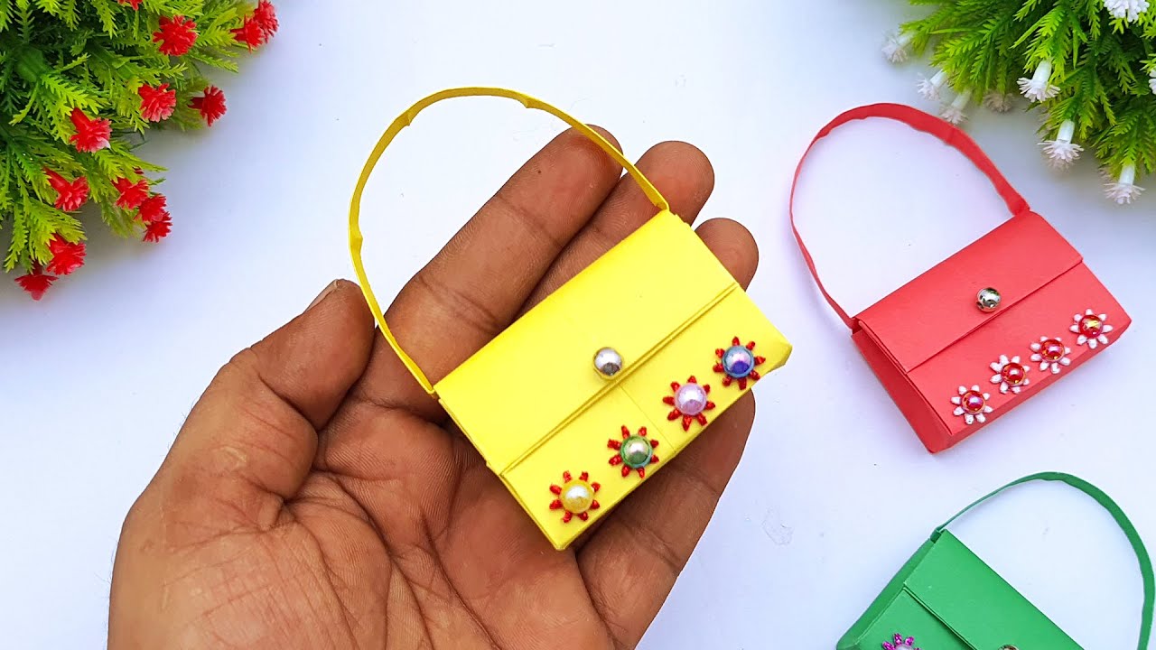 Origami Mini Paper Bag | How To Make Paper Gift Bag | Easy Origami hand ...